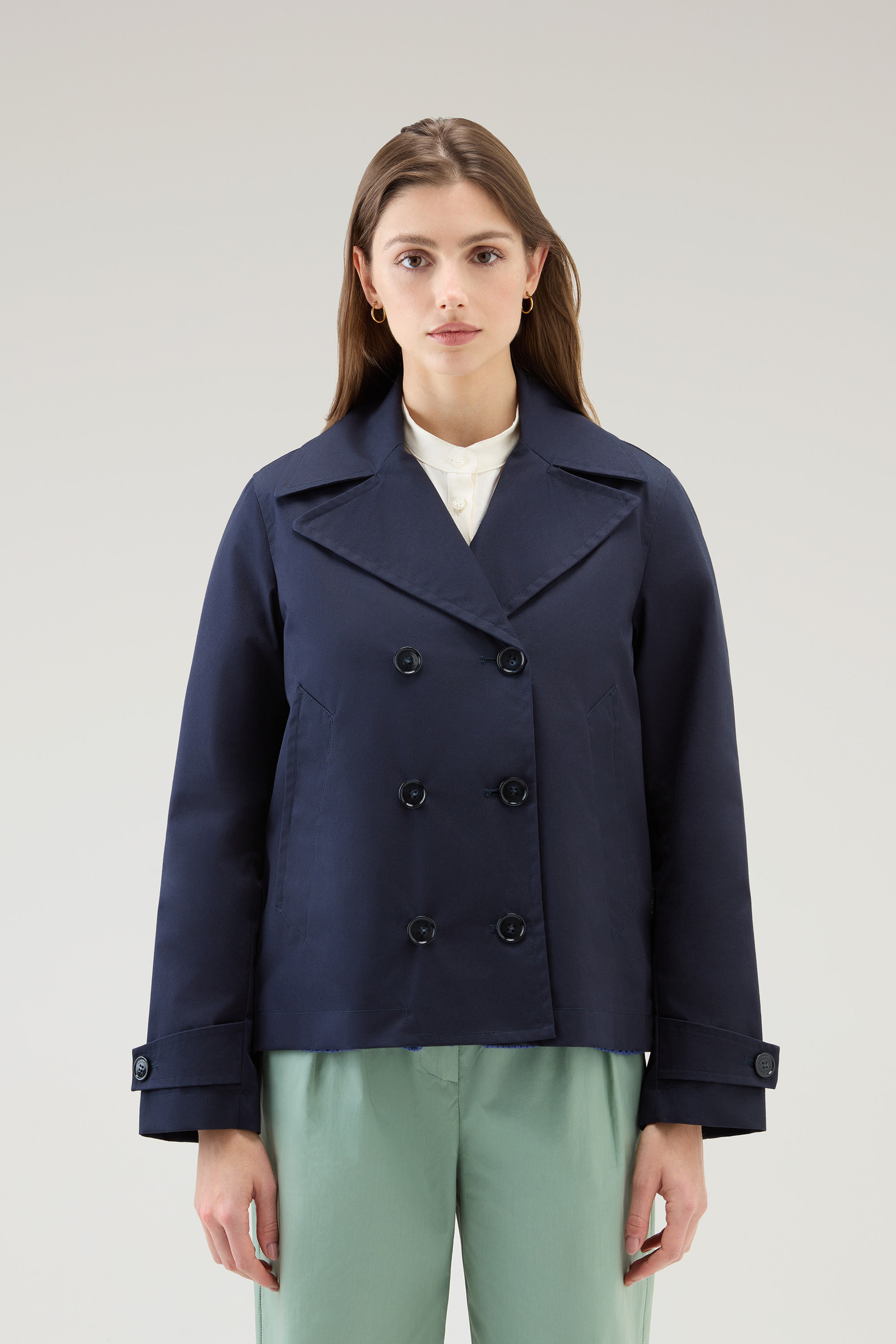 Women's Havice Peacoat in Best Cotton Blue | Woolrich USA