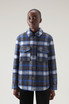 Women's Pemberton Check Overshirt in Wool Blend Flannel Blue | Woolrich USA